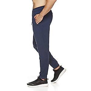 Gaiam Men's Restorative Fleece Yoga Pants - Performance Running & Workout Sweatpants - Restorative Navy Heather, Small