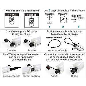 4FT LED Shop Light Outdoor Canopy Light Tube Waterproof 30w TRIPROOF for Walk in Cooler Indoor Outdoor Parking LOT Car WASH Clean Room