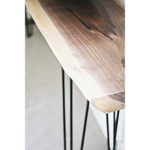 Live Edge Walnut Narrow Desk - Any Size - Handmade Black Walnut Computer Desk Mid Century Modern Walnut Desk