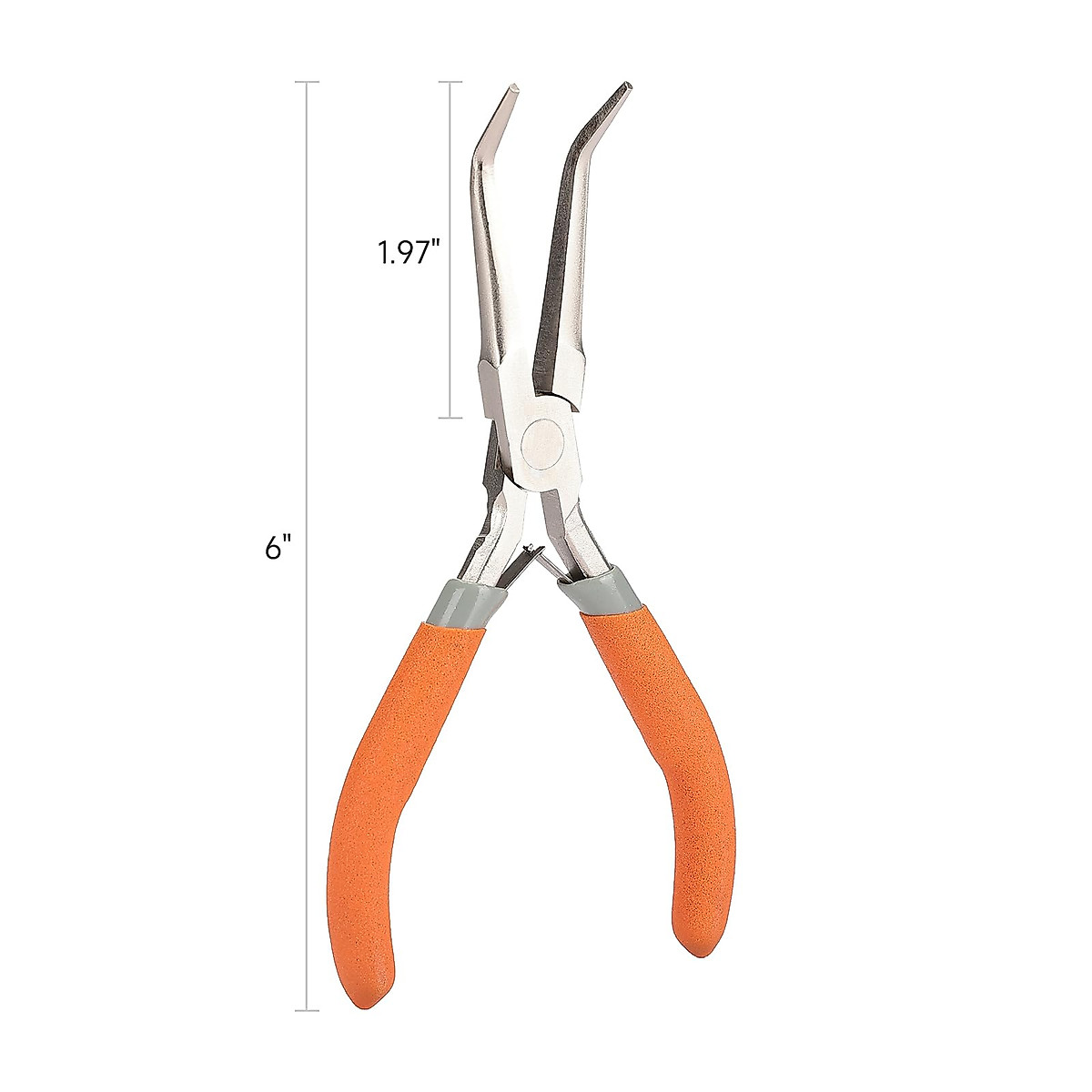 SIDAZON Fish Bone Pliers/Tweezers 6 Inches Bent nose pliers Curved Stainless Steel With Non-Slip Grip