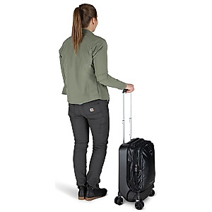 Osprey Transporter Hybrid Carry On Luggage, 4 Spinner Wheels, 22"/36L, Black