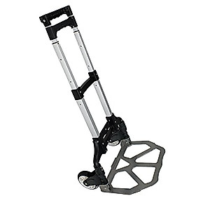 Folding Hand Dolly Truck 170 lb Capacity Aluminum Luggage Carts W/Free Bungee Cord, Collapsible (Black)