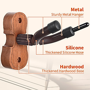 Violin Hanger Wall Mount with Bow Holder Home & Studio Wall Mount Violin Viola Stand