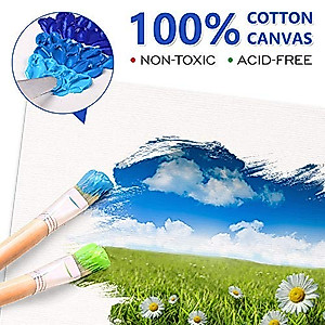 Shuttle Art Painting Canvas Panel, 52 Multi Pack, 5x5, 6x6, 8x8, 10x10 inch (13 PCS of Each), 100% Cotton Art Canvas Board Primed White, Blank Canvas for Kids Adults for Acrylic Oil Painting