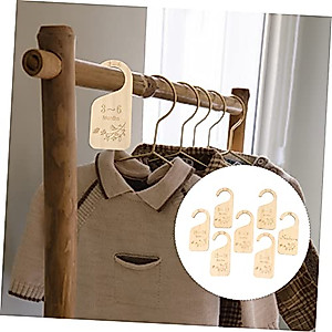 Alasum 7pcs Closet Wooden Divider Momma Baby Closet Babygirl Clothes Wooden Wardrobe Dividers Unisex Baby Closet Organizer Baby Girl Costume Clothes Organizers Baby Clothes Divider