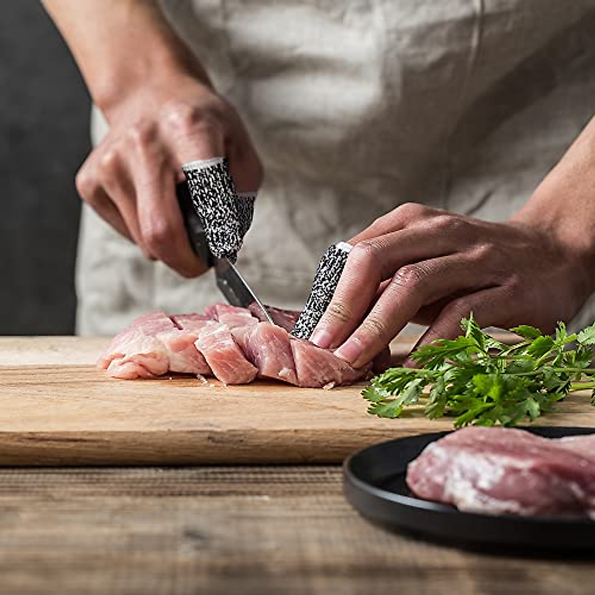 12pcs Finger Covers for Cuts, Reusable Finger Sleeve Protectors, Anti-Slip Cut Resistant Finger Cots, 5 Level Thumb Fingertips Protection Cots Protectors Guards, Glove Life Extender for Kitchen Work