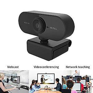 QEBIDUM Computer Camera PC Webcam Full HD 1080p 360 Degrees Wide Angle 30fps Video USB Web Cam with Microphone for Mac Laptop Desktop Conferencing Chatting and Live Streaming