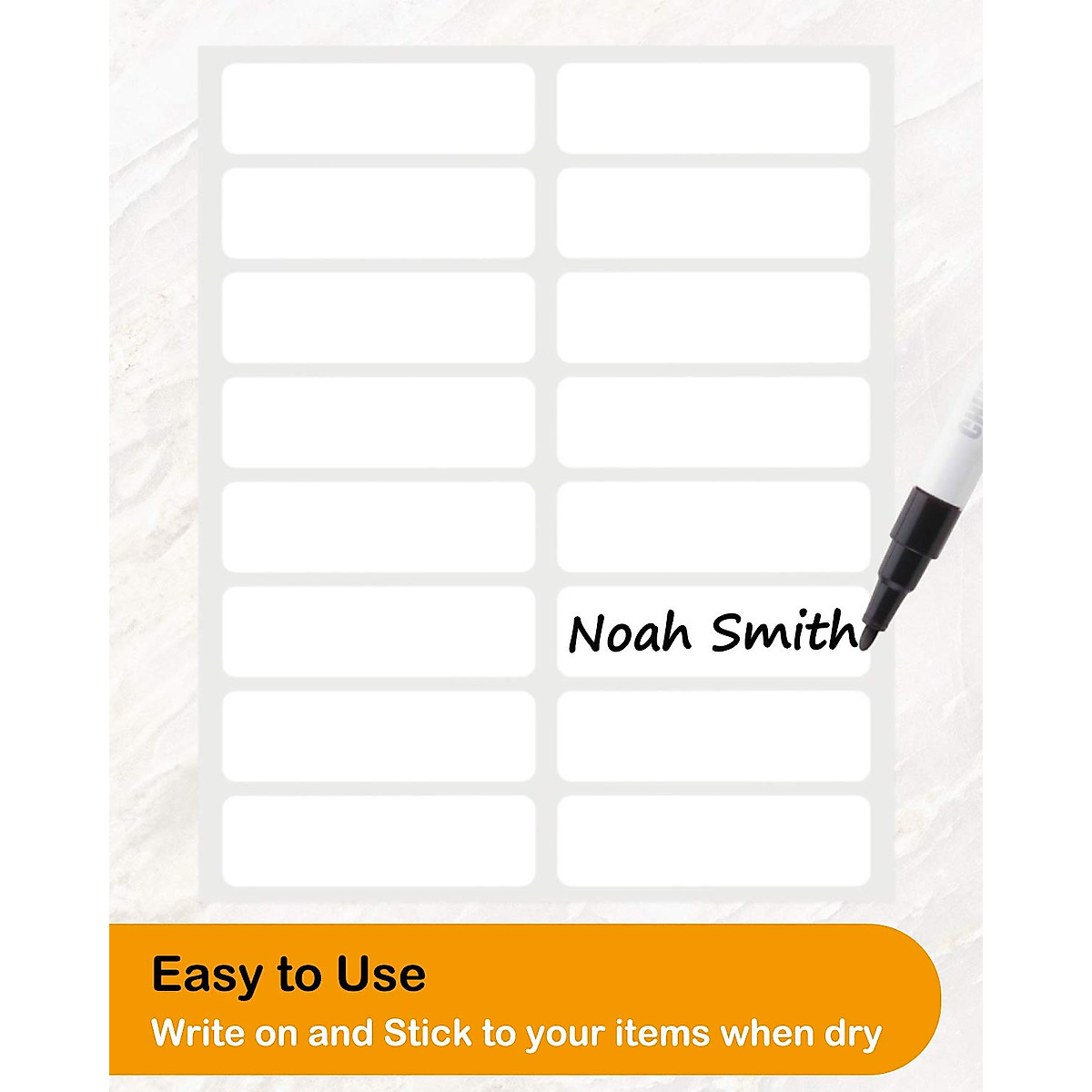 All Purpose No-Iron Kids Clothing Labels, Self-Stick Write-On Fabric Labels for Camp, School, Daycare, Nursing Care, Toys, Organizing, Washer & Dryer Safe, Pack of 160
