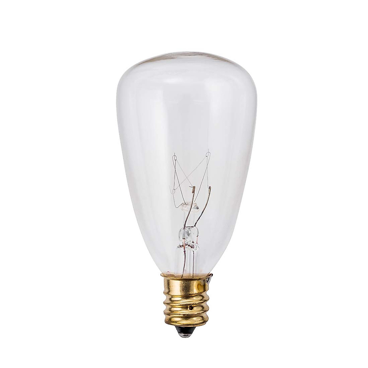 ZHONGXIN 25 Pack - Clear Incandescent ST35 Bulbs Warm White for Patio String Lights Fits E12 and C7 Base 7 Watt, for ST35 and G40 Replacement Bulbs for Patio Lights