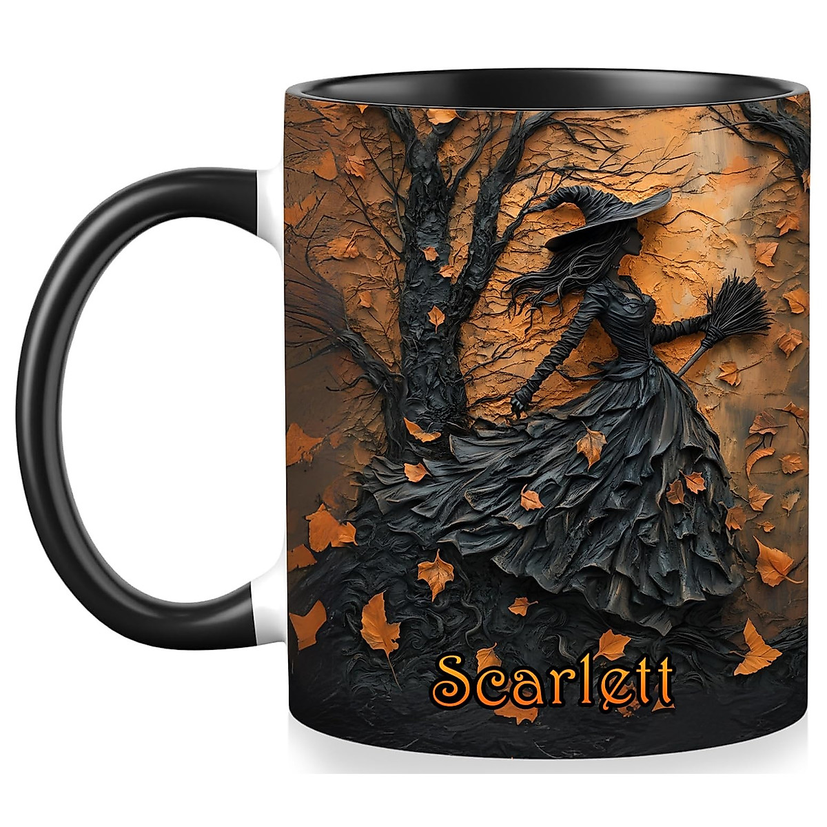 Personalized Witch Coffee Mug with Names, Custom Witch Accent Mug Halloween Mugs Personalized Spooky Halloween Gifts For Women Friends Sister Girls Family Her Spooky Season Gift