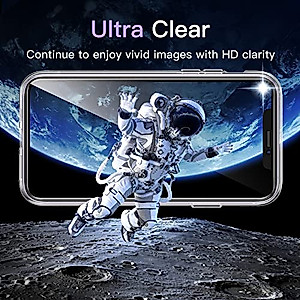 JETech 3 in 1 Case for iPhone 11 6.1-Inch, with 2-Pack Screen Protector and 2-Pack Camera Lens Protector, Non-Yellowing Shockproof Bumper Phone Cover, Full Coverage Tempered Glass Film (Clear)