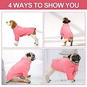 Dora Bridal Dog Fleece Sweater-Pullover Dog Fleece Vest with Harness Hole-Solid Fleece Dog Pajamas-Spring Dog Fleece Clothes-Stretchy Fleece Dog Sweater for Small Medium Dogs-Rose Red-XS