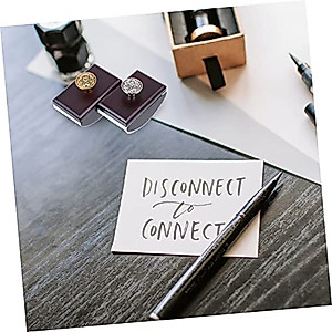 Tofficu Ink Absorber Leather Tooling Desktop Desk Embosser Stamp Wood Rocker Blotter Ink Blotter Paper Portable Desk Table Office Ink Quick-Drying Tools Ink Quick-Drying Stamp Wooden Pen