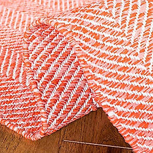 SAFAVIEH Nantucket Collection 4' x 6' Rust NAN144P Handmade Cotton Area Rug