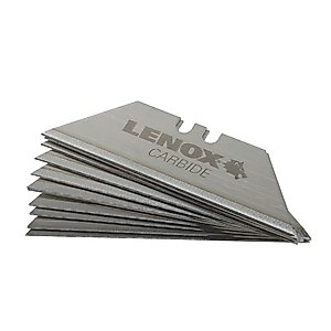 LENOX Utility Knife Blades, 10 Carbide Blades, 3/4 Inch, Foldable and Portable, Storage for Blades (LXHT11800T)