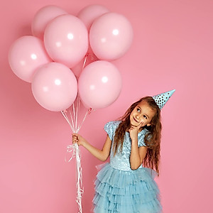 RUBFAC Pink Balloons 129pcs Light Pastel Pink Balloon Different Sizes 18 12 10 5 Inch for Garland Arch Birthday Party Baby Shower Gender Reveal Wedding Anniversary Easter Decoration