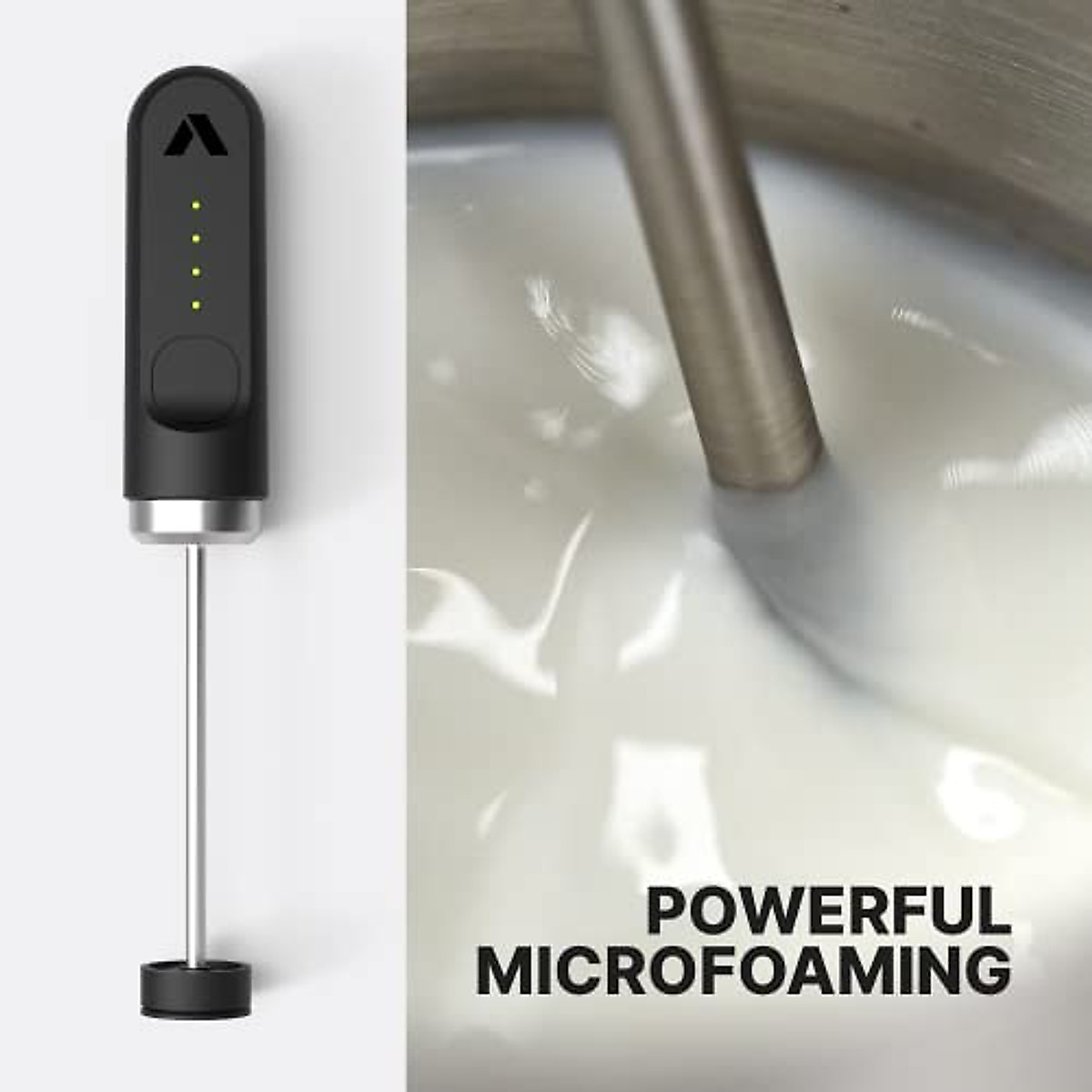 Subminimal NanoFoamer Lithium Handheld Milk Foamer; Make Premium Microfoamed Milk for Barista-Style Coffee Drinks at Home. New Model with Dozens of Improvements. USB-C Rechargeable