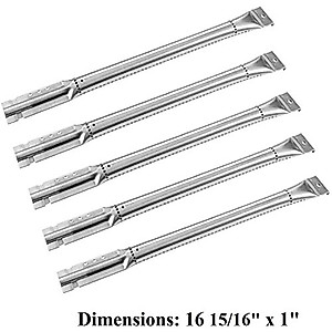 Hongso 5 Burners Pipe Tube and 5 Heat Plates Repair Kit Replacement Parts for Jenn Air Gas Grill 720-0709, 720-0709B, 720-0727, Kitchen Aid 720-0709C, 720-0954, 720-0954A, SBE6415-SPG4515