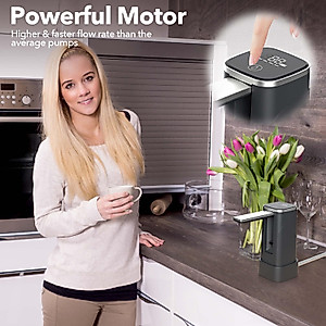 Dual-use Desktop Water Bottle Dispenser and Foldable Automatic Water Dispenser, W/LED Touch Display 5 Gallon Electric Drinking Water Pump,USB Charging Portable Water Dispenser for Home Camping,