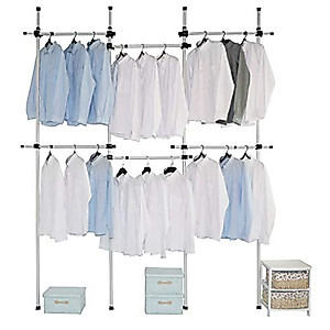 Flesser Garment Clothes Rack Free Combination Clothes Organizer Storage Shelf Closet Solution for Basement,Apartment, Bedroom,NO Drilling Request