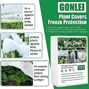GonLei 2Pack 10X25 FT Plant Covers Freeze Protection1.05oz Garden Cover Plant Floating Blankets Row Cover,Winter Plants Frost Blanket for Outdoor,Plants Cloth Freeze Protection Fabric