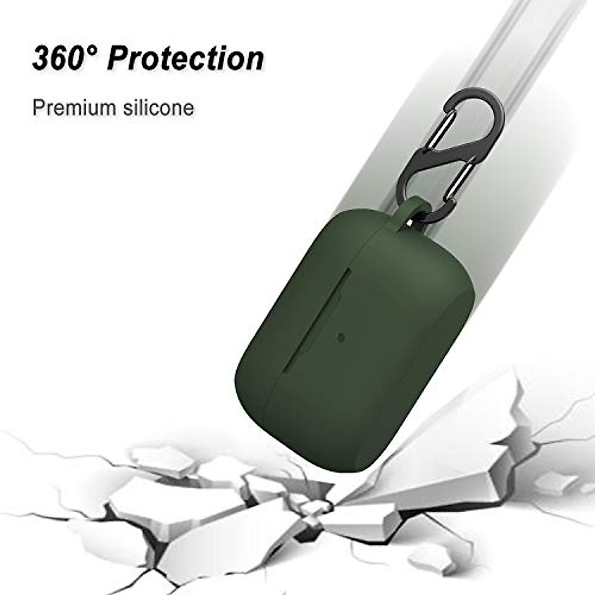 Geiomoo Compatible with Jabra Elite 85t Silicone Carrying Case, Portable Scratch Shock Resistant Cover (Emerald Green)