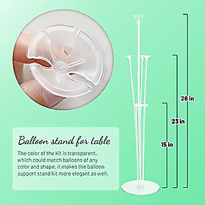 Sharlity 4 Sets Balloon Stand Kit Table Balloon Stand Holder for Graduation Birthday Baby Shower Wedding Anniversary Party Decorations