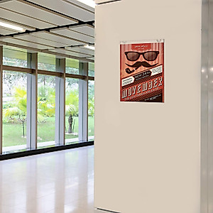 Acrylic Sign Holder 8.5" X 11" - Wall Mount Acrylic Frames for Picture, Poster and Flyer - Clear Plastic Sign Holder with 3M Tape Adhesive, Suction Cups and Screws, Pack of 6 Thick Poster Holder