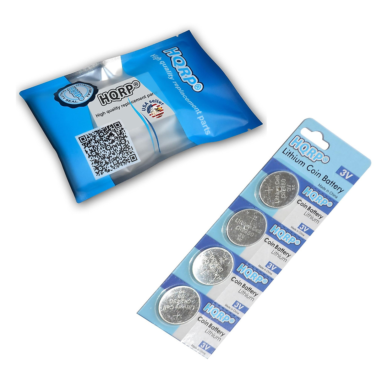 HQRP 4-Pack Lithium Battery Compatible with Ford Fusion 2017 2018 2019 17 18 19 HS7T-15K601-BC Key Fob