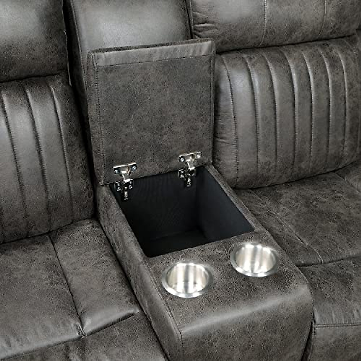 Lexicon Perm 3-Piece Reclining Sectional Sofa, Brownish Gray