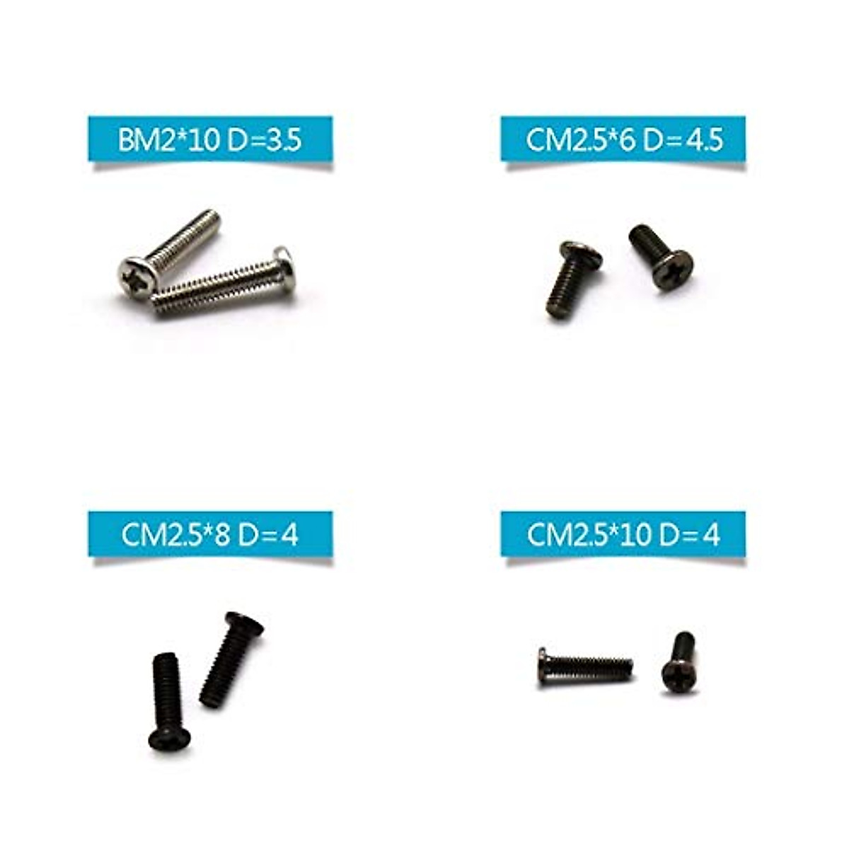 LXBO-FF 320Pcs/Set Laptop Computer Notebook Screws Kit Assemble Fastening Flat Head Black Repair Case for IBM Dell Lenovo Samsung