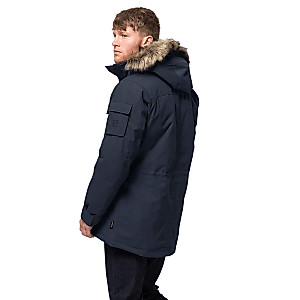 Jack Wolfskin Men Glacier Canyon Parka down outerwear coats, Night Blue, Small