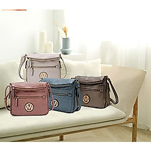 MKF Crossbody Bag for Women – PU Leather Expandable Messenger Purse – Designer Pocketbook Handbag Shoulder Strap