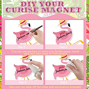 Geiserailie 10 Pieces Summer Flamingo Magnet Cute Cruise Door Magnets Pink Flamingo Fridge Sticker Magnetic Refrigerator Protector Car Decals for Kitchen School Office Whiteboard