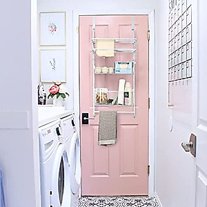 Household Essentials Metal Over the Door Drying Storage Rack, White