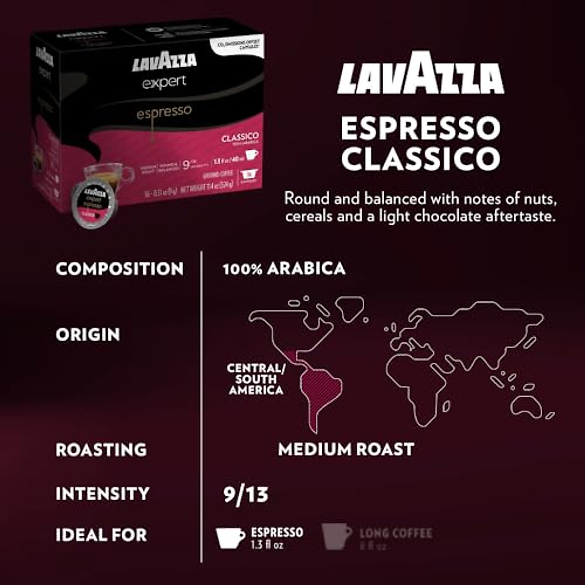 Lavazza Expert Variety Pack, Blended and Roasted in Italy, Light through Dark Roast, Full -Bodied, Sweet, Aromatic, Intense, Peristent blends, (36 Count) - Value Pack