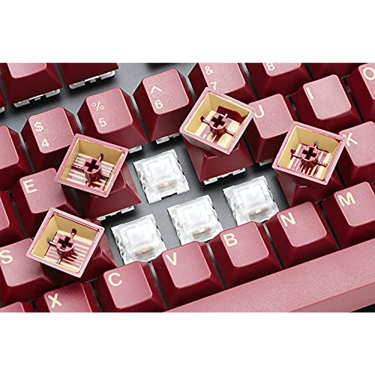 DROP GMK Redsuns Red Samurai Custom Mechanical Keyboard Keycap Set - 153-keys, Doubleshot, Cherry Profile, for 60%, 65%, TKL, Full-Size Layouts, and More (Red, Base Kit)