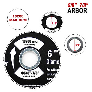 Toolman Circular Saw Blade Universal Fit 6" For Dry Mansonry works with DeWalt Makita Ryobi Skill Bosch STH042