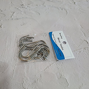 WooFog Metal Hooks, S Shaped Stainless Steel Hooks Metal Hanging Hooks Curtain Hooks Pan Pot Holder Rack Hooks for Hanging Pot, Pan, Cups, Plants, Bags, Jeans, Towels (Silver)