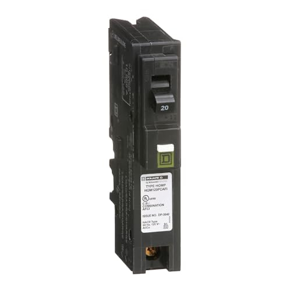 Square D - HOM120PCAFIC Homeline Circuit Breaker, 20-Amp, 120V, 1-Pole CAFCI , Plug-On Neutral