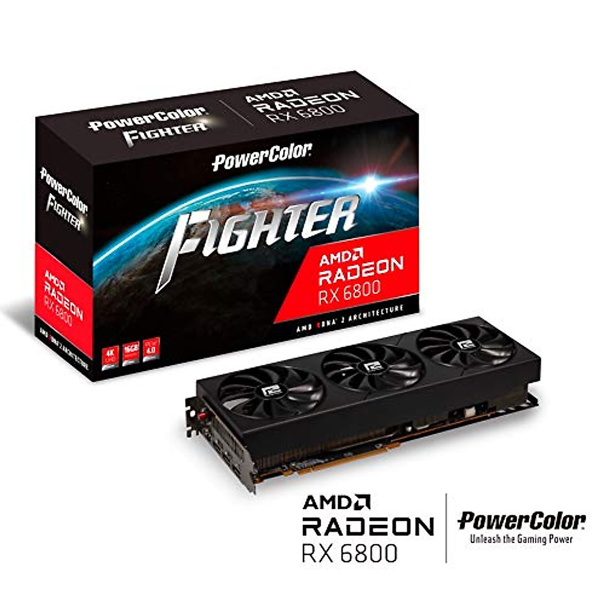 PowerColor Fighter AMD Radeon™ RX 6800 Gaming Graphics card with 16GB GDDR6 memory, powered by AMD RDNA™ 2, Raytracing, PCI Express 4.0, HDMI 2.1, AMD Infinity Cache