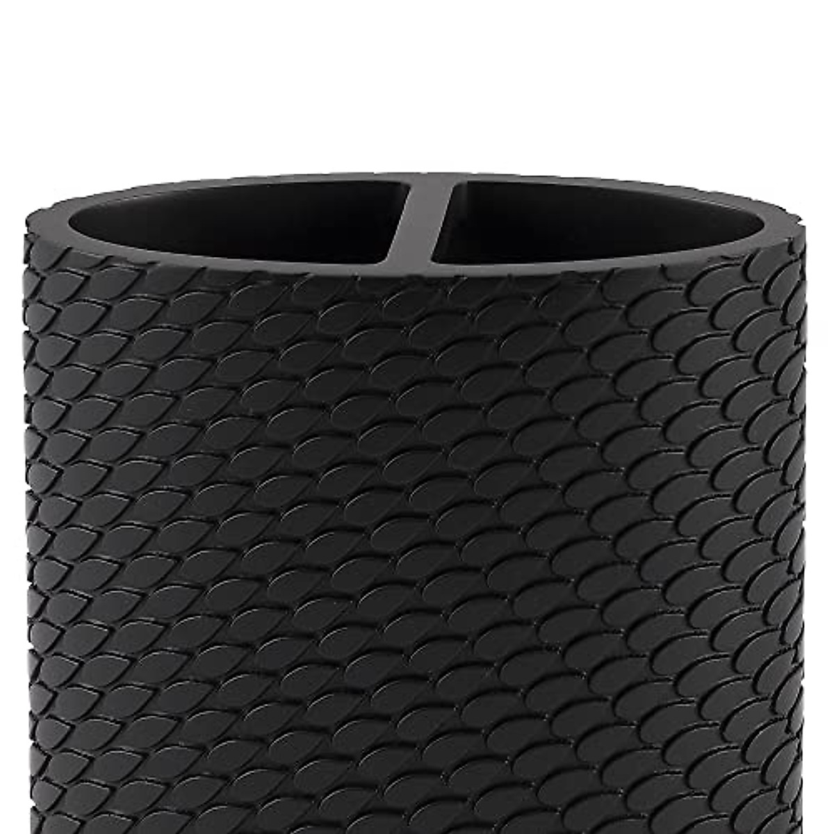 Allure Home Creation Amal 4-Piece Resin Bathroom Accessory Set Black w/Brushed Gold Finish