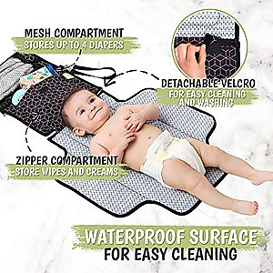 KeaBabies Baby Diaper Caddy Organizer and Portable Diaper Changing Pad - Large Baby Organizer - Waterproof Foldable Baby Changing Mat - Diaper Organizer For Changing Table - Diaper Changing Station