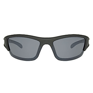 Panama Jack Men's Polarized Silver Flash Blade Sunglasses, Metallic Dark Gray, 68