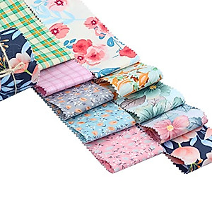 New Floral Print Cotton Jelly Roll Fabric 20 Pieces 2.4-inch Strips Quilting Fabric (Floral Print A)