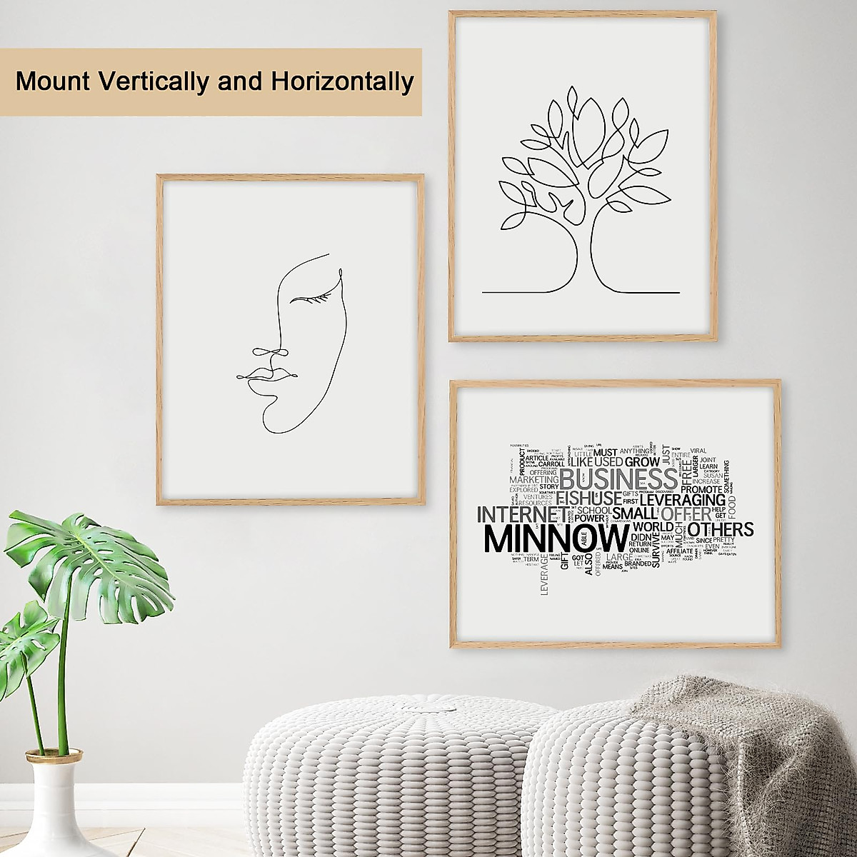 puthiac 16x20 Picture Frames for Wall - Minimalist 16x20 Oak Wood Frames, 16"x20" Picture Frame Wood, Natural Solid Wooden Picture Frames for Wall Art Photo and Prints(1 Pack, Beige)