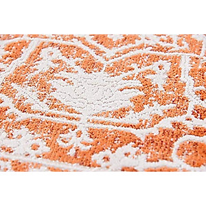 Unique Loom Traditional Classic Intricate Design with Distressed Vintage Detail, Area Rug, 2' 7 x 10' 0 Runner, Terracotta/Ivory