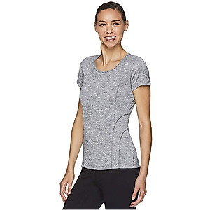 Reebok Womens Two Tone Basic T-Shirt, Black, X-Large