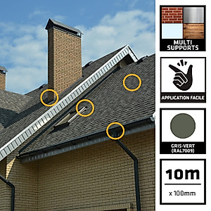 Sika Multiseal, Tear-resistant self-adhesive sealing strip, 100mm x 10m, Gray