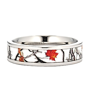 Snow Camo White Camo Ring - Wedding Rings - Wedding Ring - Camo Rings for Women - Camo Rings for Men - Camo Wedding - Engagement Ring - Anillo de compromiso - Womens Engagement Rings (9)